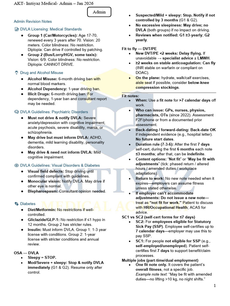 AKT- Admin - Jan 2026 | PDF | Medical Specialties | Health Care