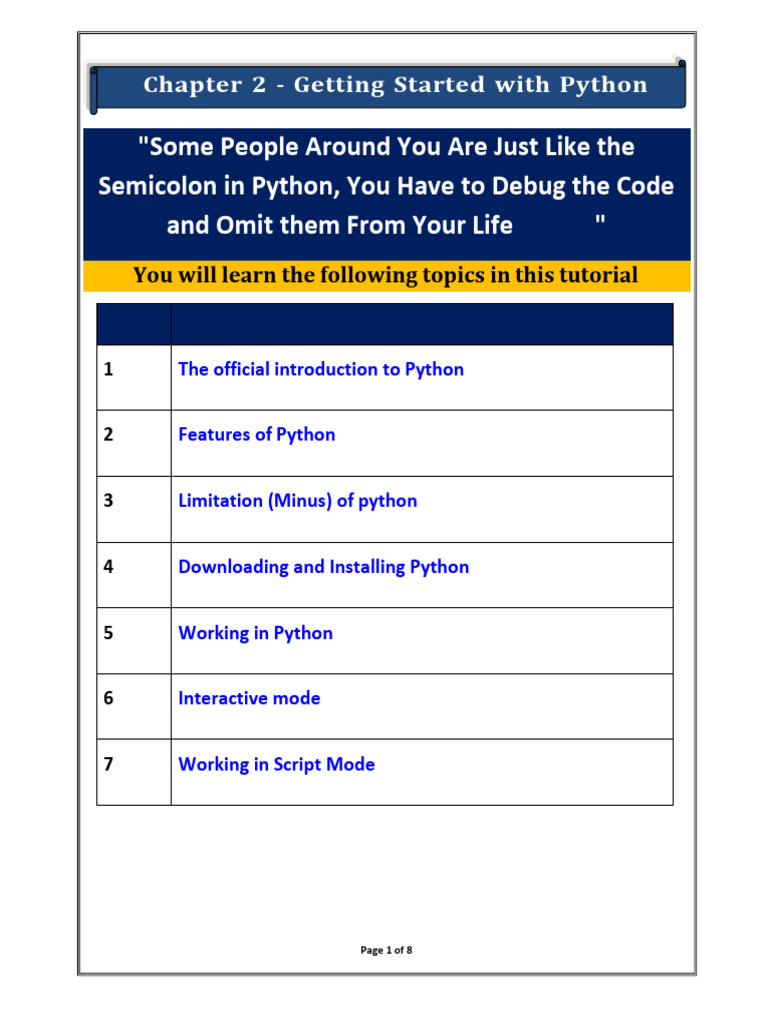 Getting Started with Python Basics | PDF | Python (Programming Language ...