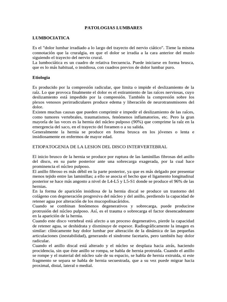 Lumbociática: Causas y Diagnóstico | PDF | Dolor lumbar ...