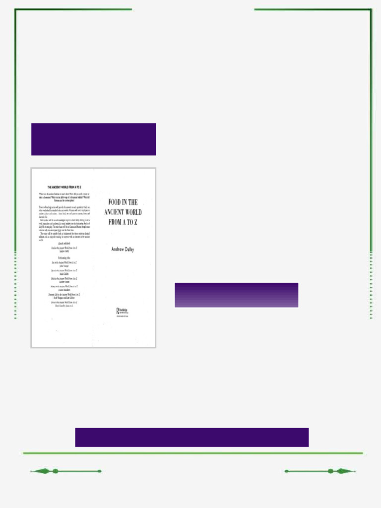 Food in the Ancient World from A to Z Andrew Dalby ebook full uncut ...