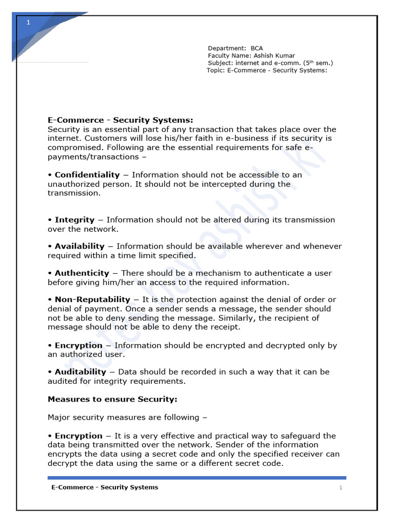 E-Commerce Security Systems Explained | PDF | Transport Layer Security ...