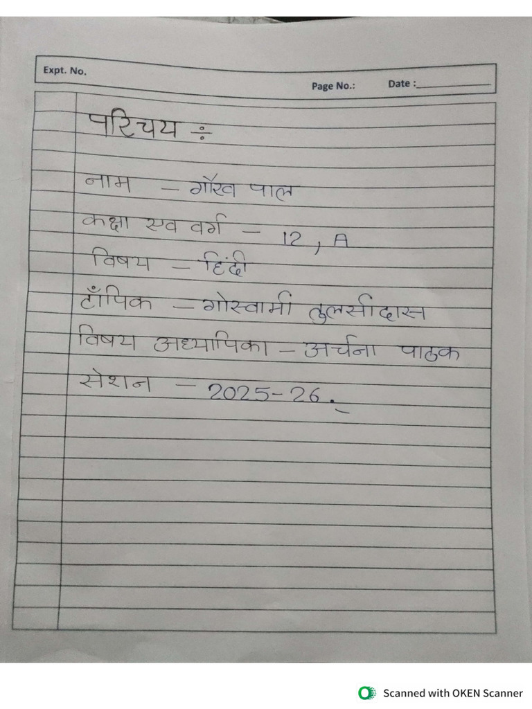 Hindi Project File | PDF