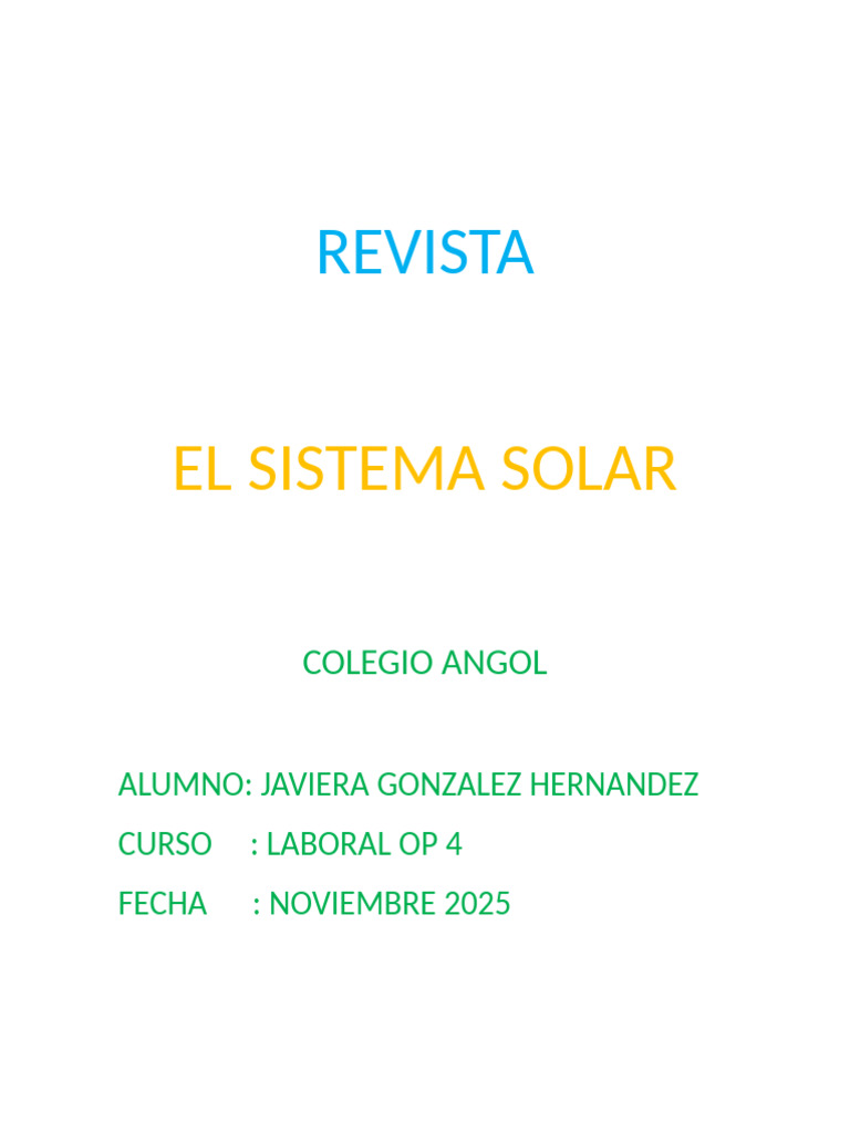 Revista Sistema Solar. Nov 25 | PDF