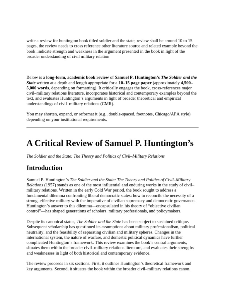 CMR DOC | PDF | Civil–Military Relations | Political Science