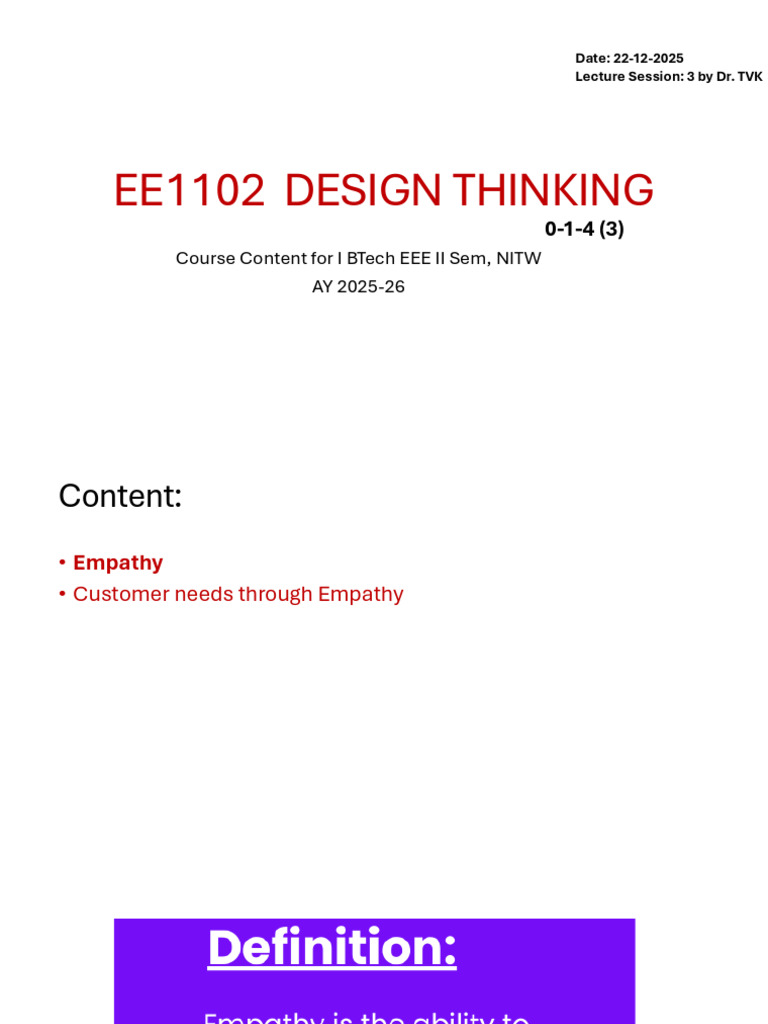 Design Thinking: Empathy in User Needs | PDF | Design Thinking | Empathy