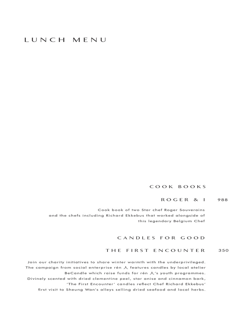 Landmark Amber Lunch Menu | PDF