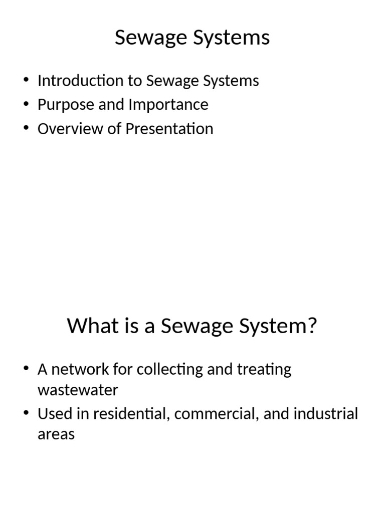 Sewage Systems Presentation | PDF