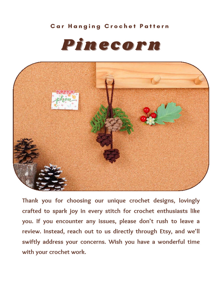 PINECONE Car Hanging Crochet Pattern | PDF | Crochet | Textile Arts