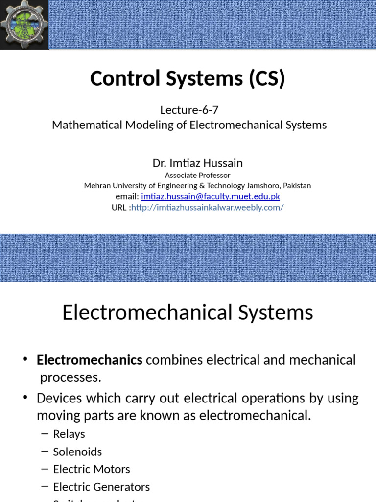 Electromechanical System Modeling | PDF | Electric Motor | Torque