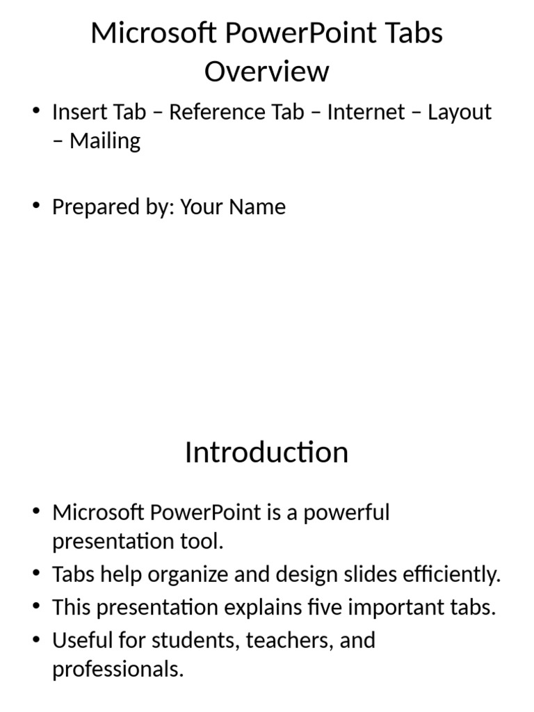 Key Microsoft PowerPoint Tabs Explained | PDF