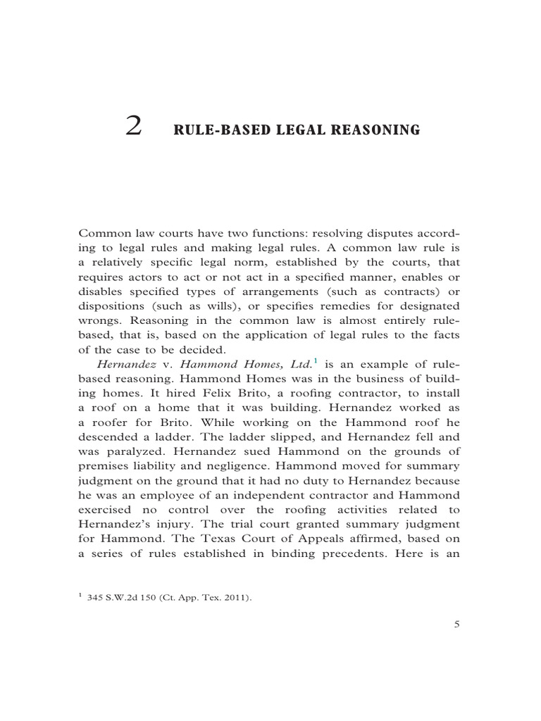Rule-Based Legal Reasoning Explained | PDF | Precedent | Common Law