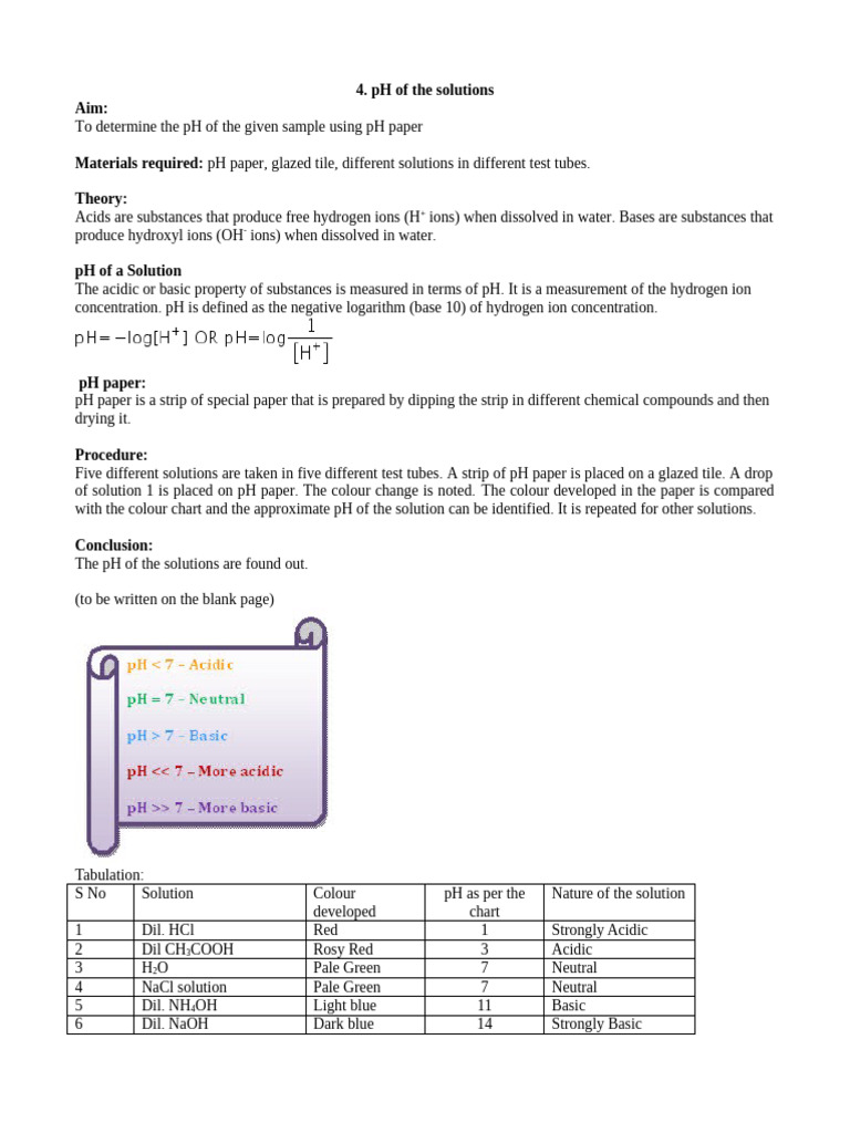 Measuring pH with pH Paper Method | PDF