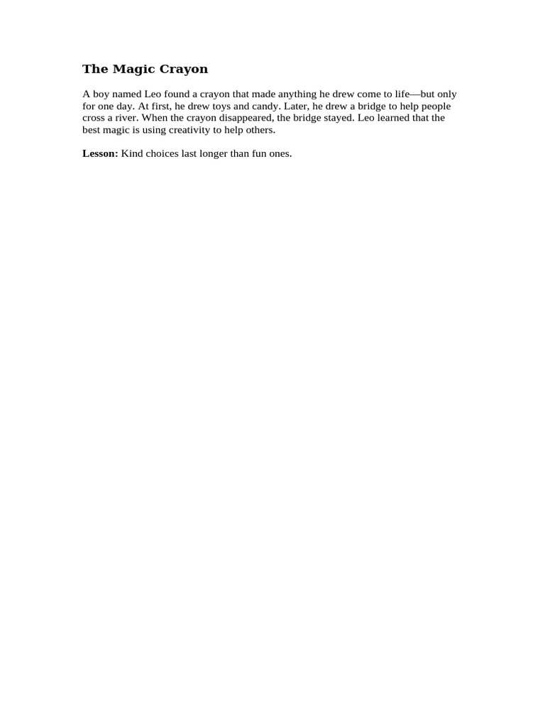 The Magic Crayon | PDF