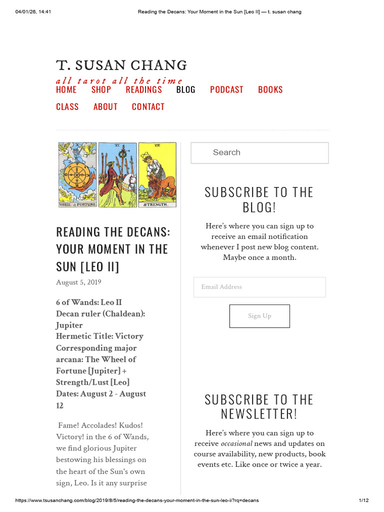 Decans and the 6 of Wands: Leo II Insights | PDF