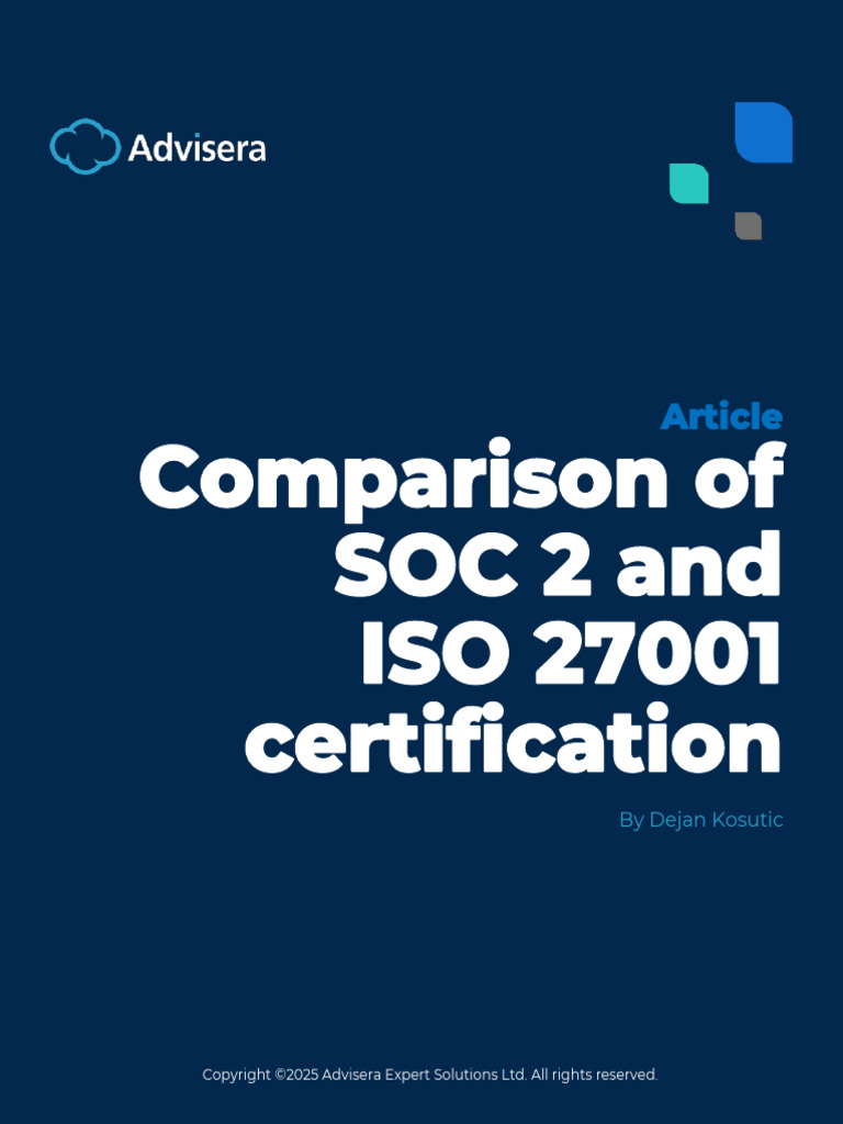 Comparison of SOC 2 and ISO 27001 Certification PDF 1763210856 | PDF ...