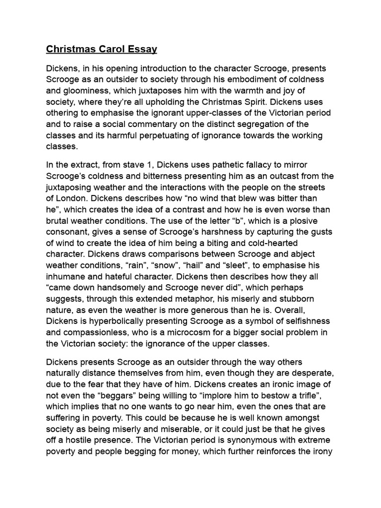 Scrooge as an Outsider in Dickens' Christmas Carol | PDF | Ebenezer ...