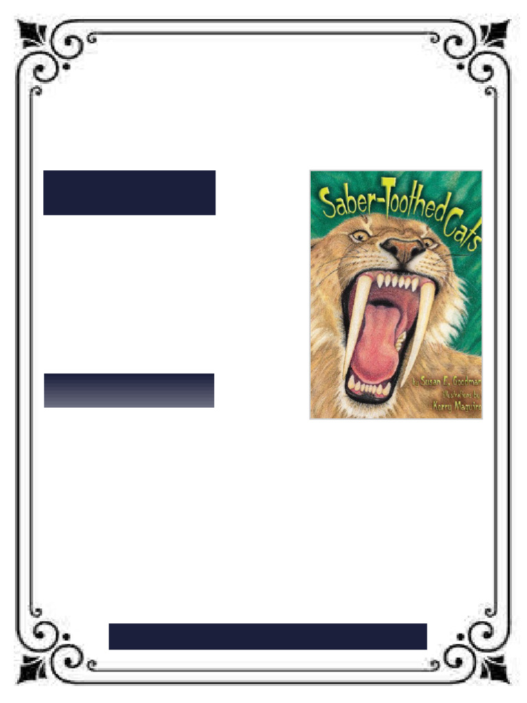 Saber Toothed Cats On My Own Science Susan E. Goodman ebook full ...