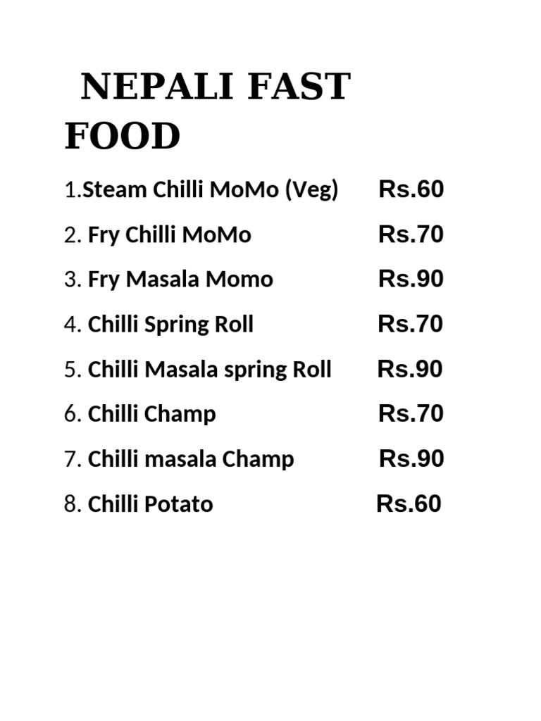Nepali Fast Food | PDF