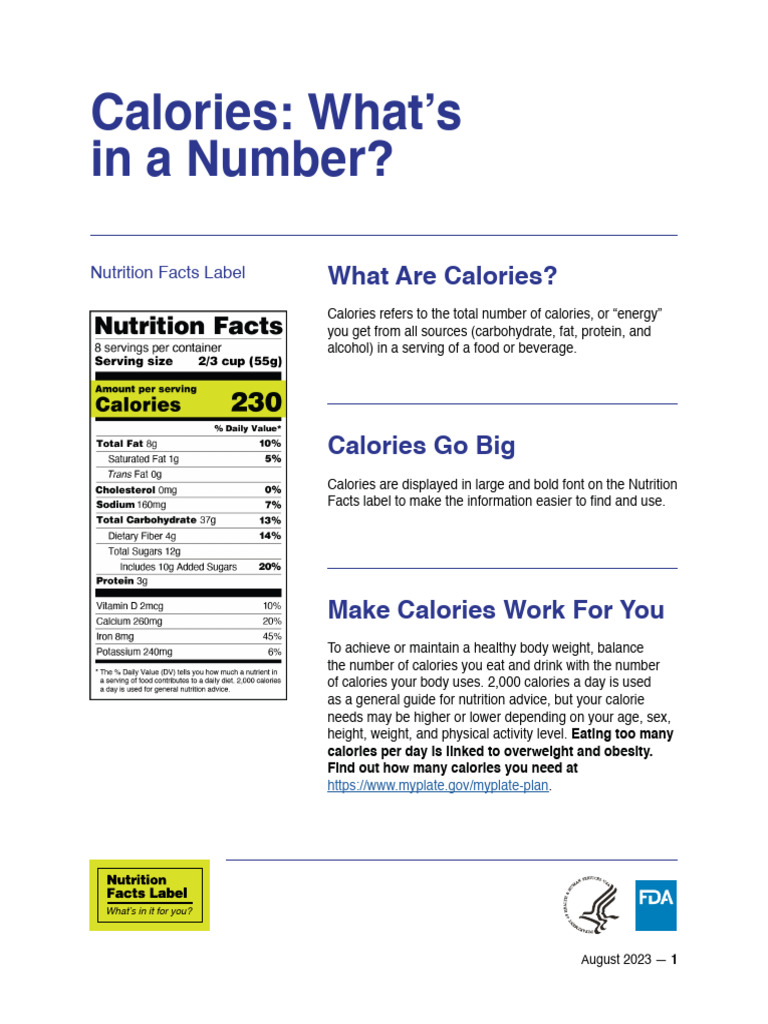 Understanding Calories and Nutrition Labels | PDF | Nutrition Facts ...