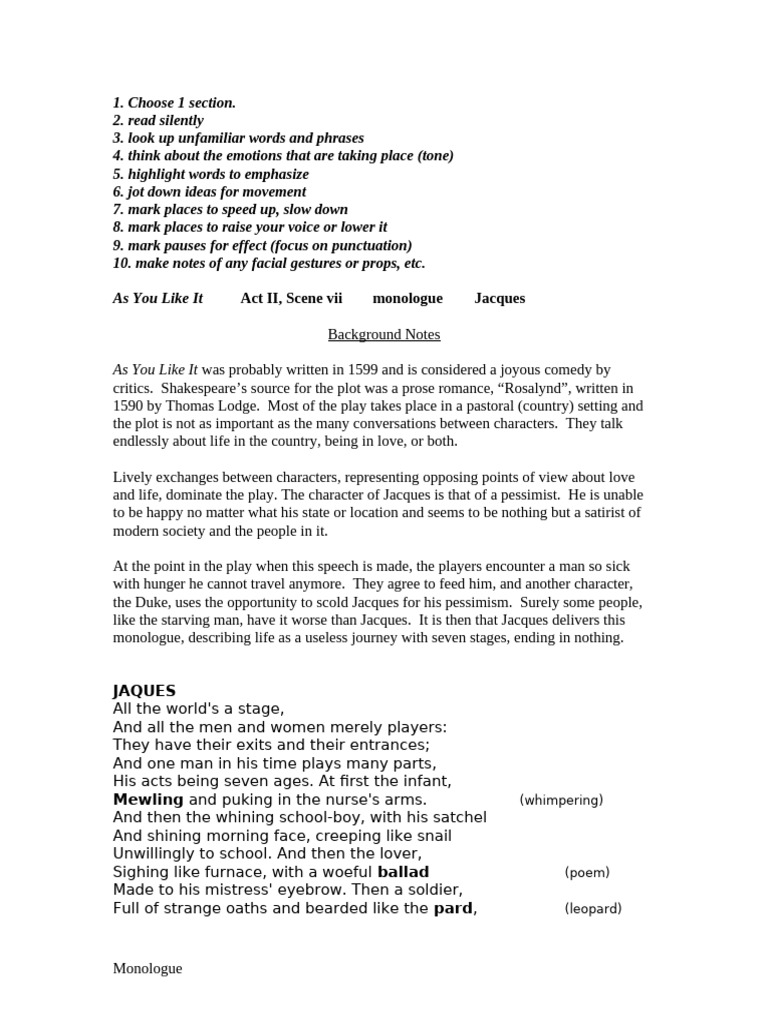 04 Monologues For Performance | PDF | Characters In Romeo And Juliet