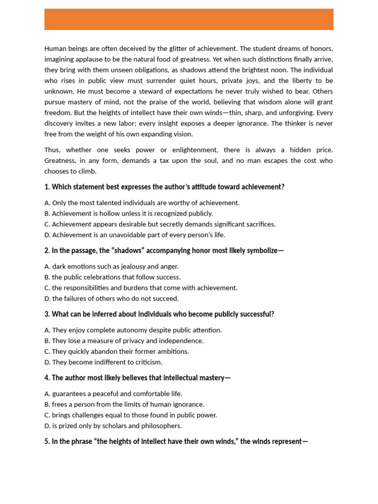 Topic 1 Test 2 Teacher Copy Command of Evidence | PDF | Wisdom | Psychology