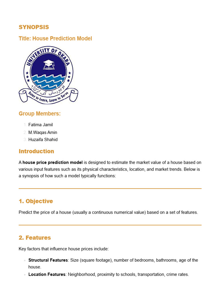 House Price Prediction Model Overview | PDF