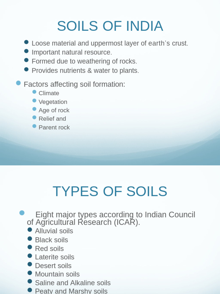 Types and Characteristics of Indian Soils | PDF | Soil | Lime (Material)