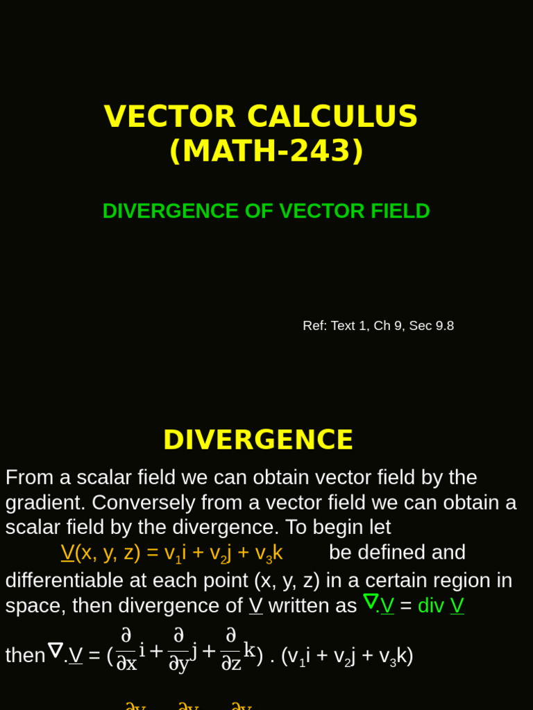 Div of Vector Field | PDF | Divergence | Vector Calculus