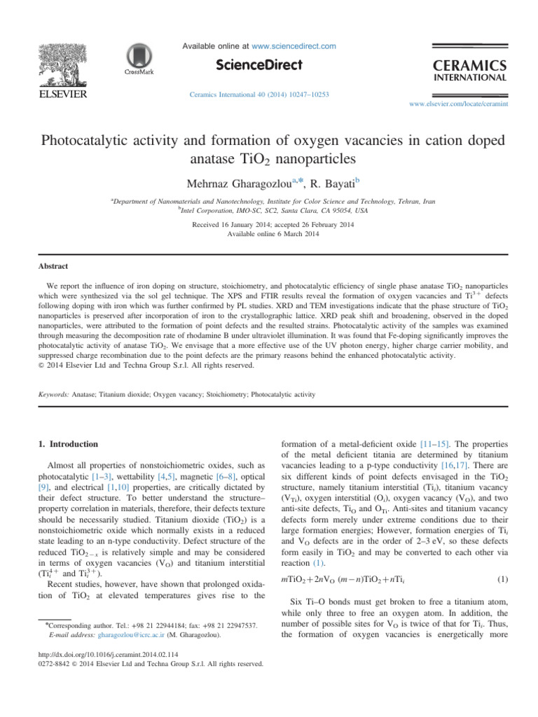 Photocatalytic Activity and Formation Of | PDF | Titanium Dioxide ...