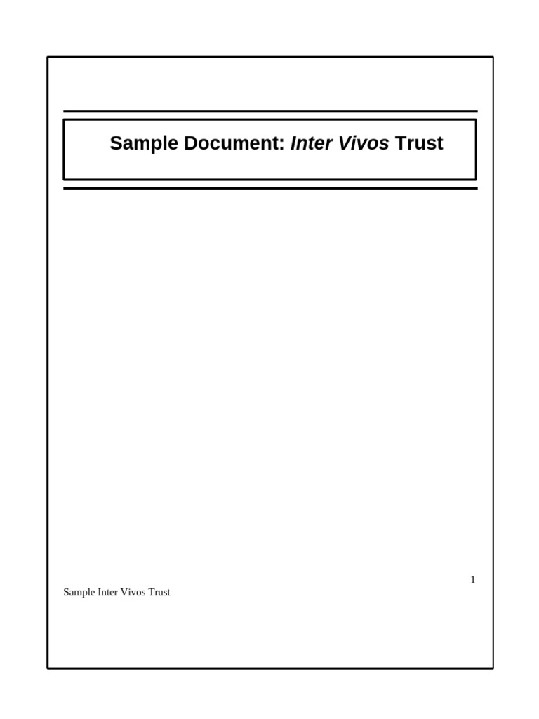 Sample Inter Vivos Trust Document | PDF | Trustee | Deed Of Trust (Real ...