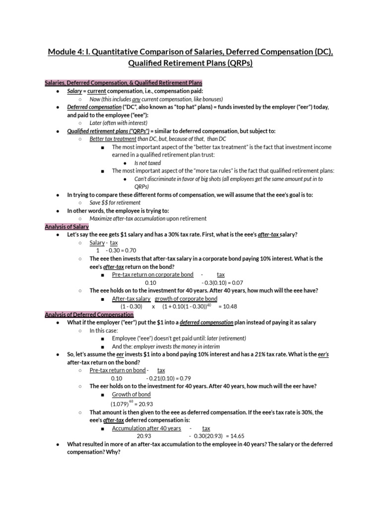 ACC 317 Module 4 Organized Notes | PDF | 401(K) | Pension