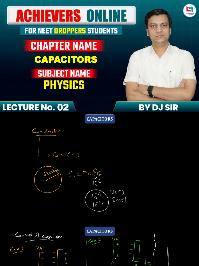 Capacitor - L-02 (Class Notes) - Concept of Capacitor, Parallel Plate ...