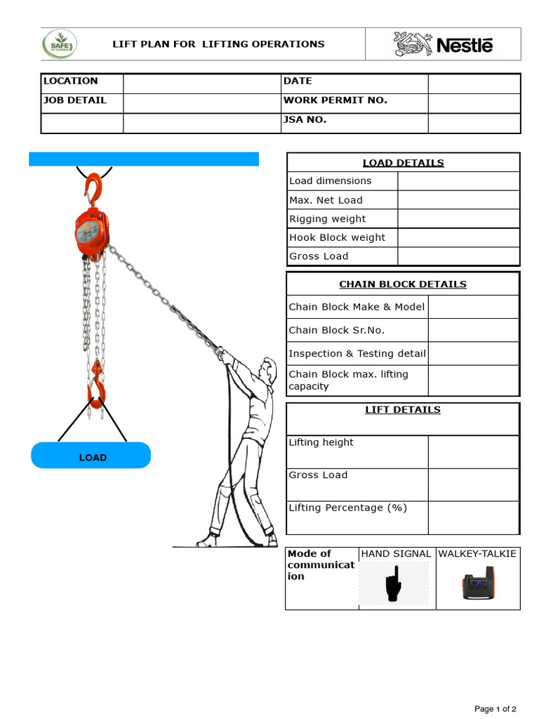Lift Plan and Chain Block Details | PDF