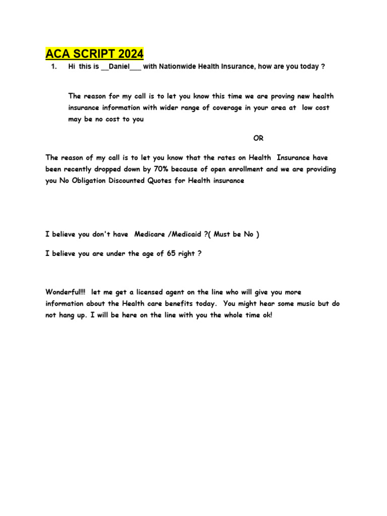 Obama Care Script | PDF
