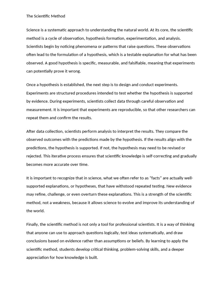 Understanding the Scientific Method | PDF