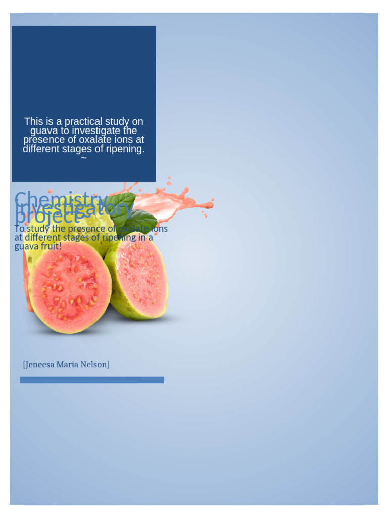 Oxalate Ion Study in Ripening Guava | PDF | Titration | Chemistry