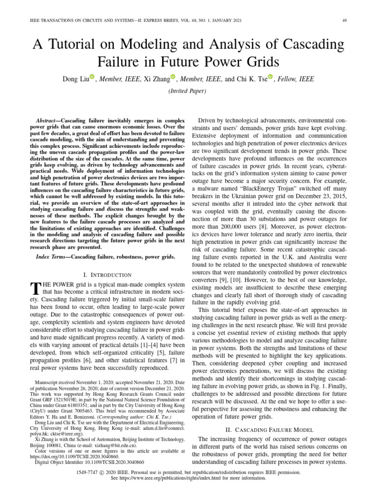 Cascading Failure in Future Power Grids | PDF | Power Electronics ...