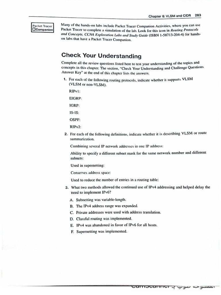 Ch 6 Vlsm Questions | PDF