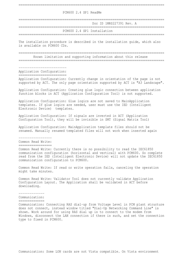 Pcm600 2.4 Sp1 Readme | PDF | Installation (Computer Programs ...