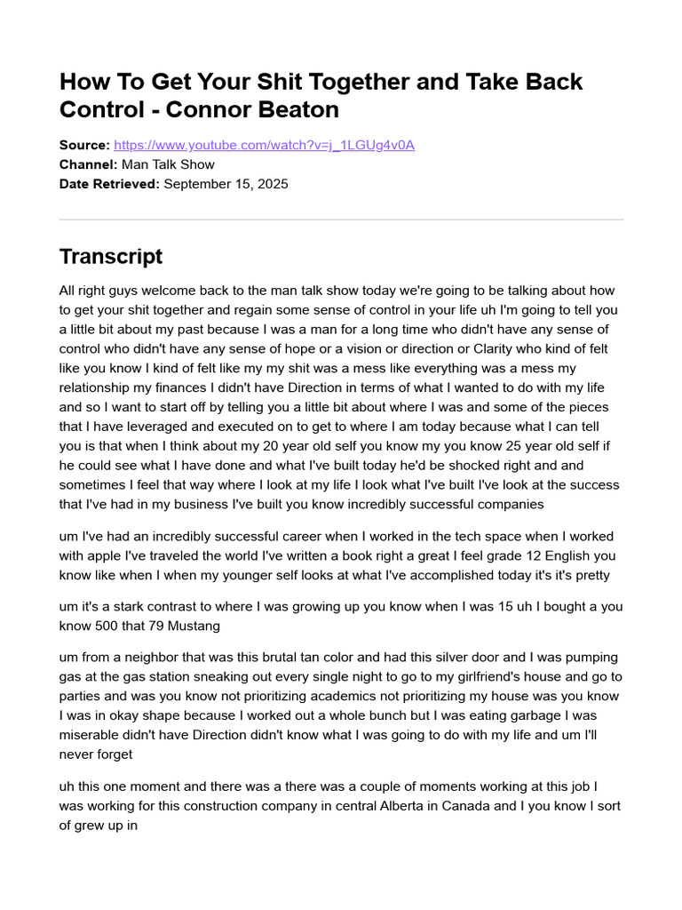 How to Get Your Shit Together - Connor Beaton | PDF | Senses | Stimulus ...