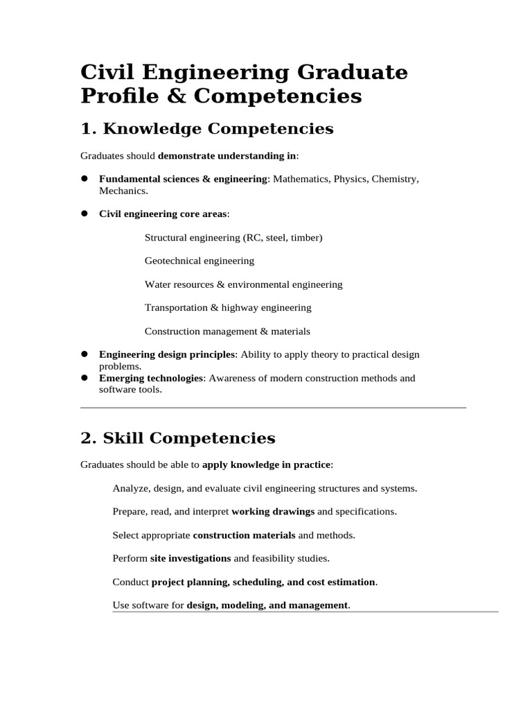 Civil Engineering Graduate Profile | PDF
