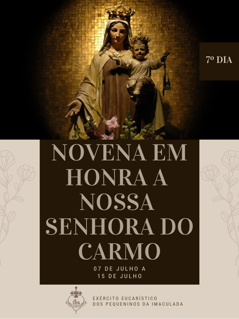 7o Dia Novena Em Honra a Nossa Senhora Do Carmo | PDF | Maria, mãe de ...