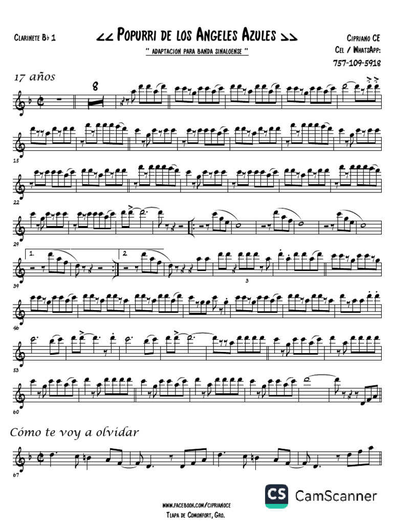 Popurri Angeles Azules - Instrumental | PDF