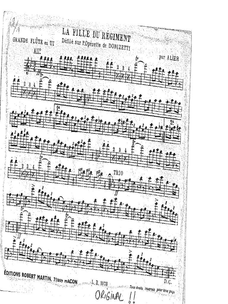 Fille Du Régiment Flute Copie | PDF