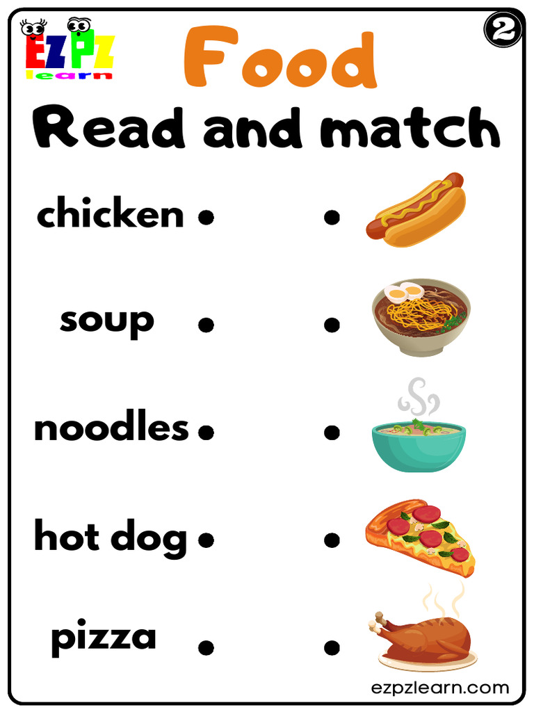 2 Food Read and Match | PDF