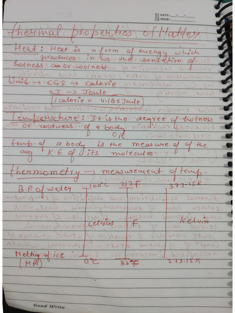 Thermal Properties of Matter Notes | PDF
