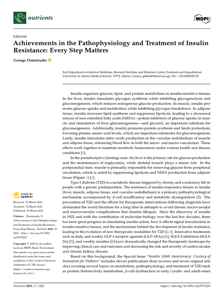 Achievements in the Pathophysi | PDF | Insulin Resistance | Diabetes