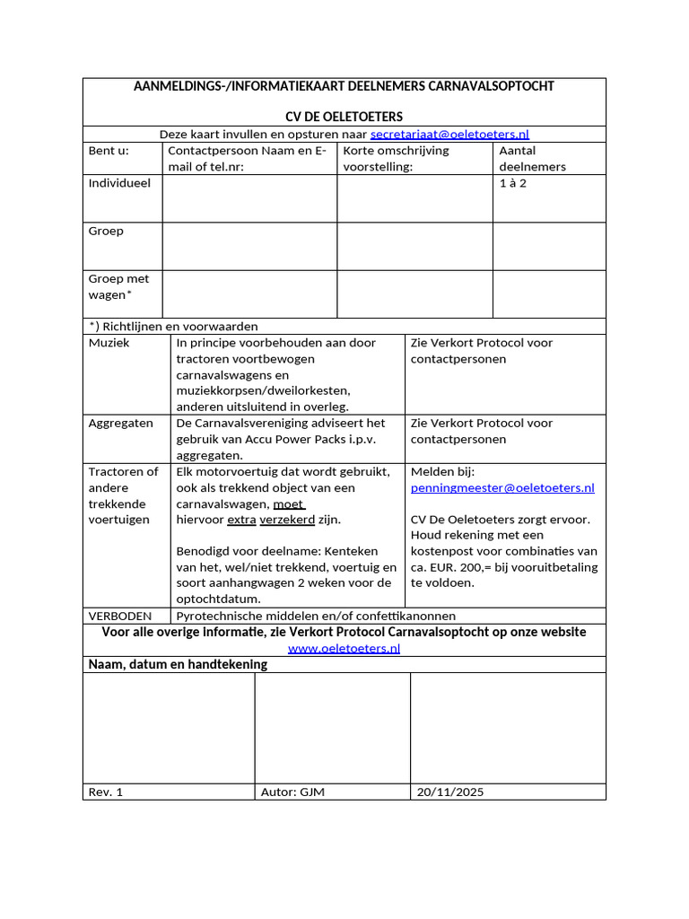 informatiekaart deelnemers carnavalsoptocht | PDF