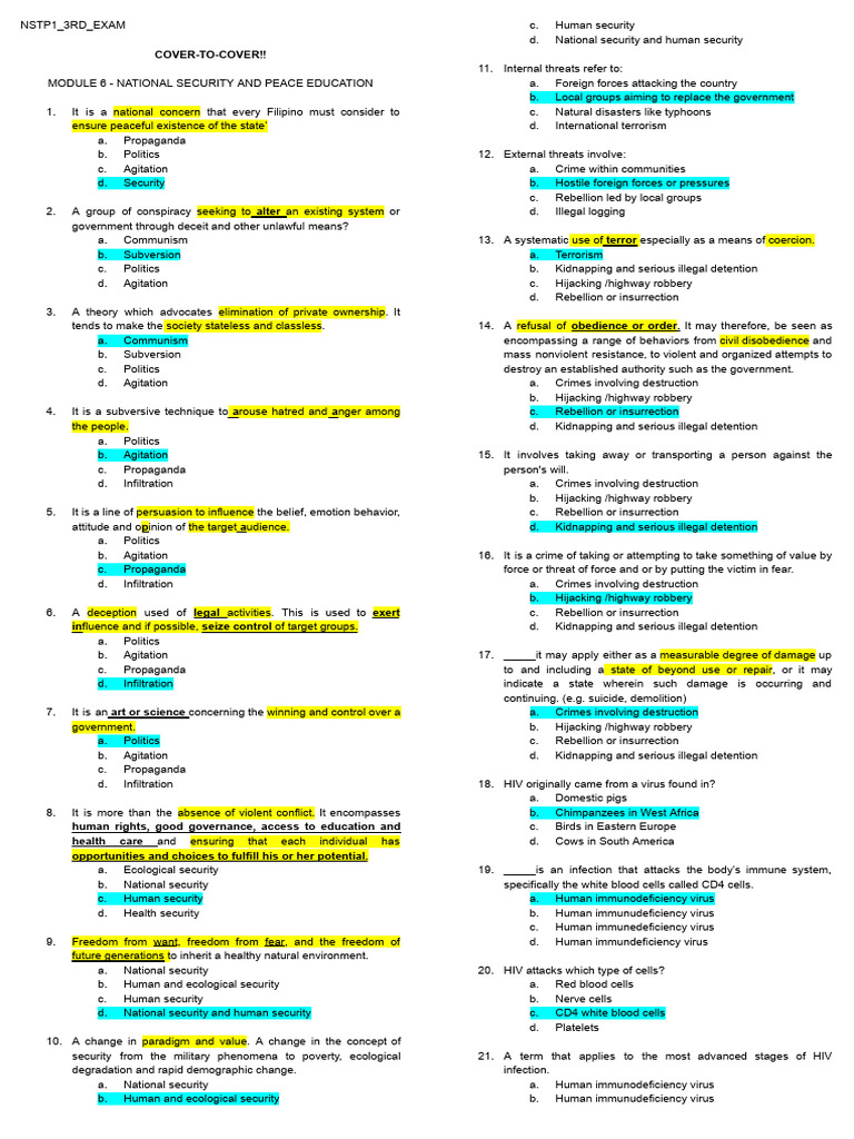 NSTP1_3RD_EXAM | PDF | Immunodeficiency | Hiv