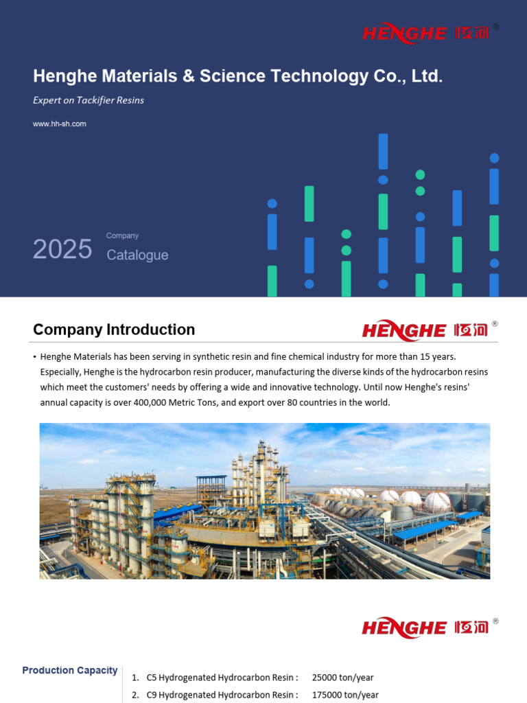 Henghe Tackifier Resins Overview | PDF | Hydrogenation | Chemical ...